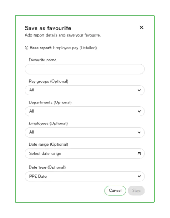 Smartly | Report generator - How to save a favourite report